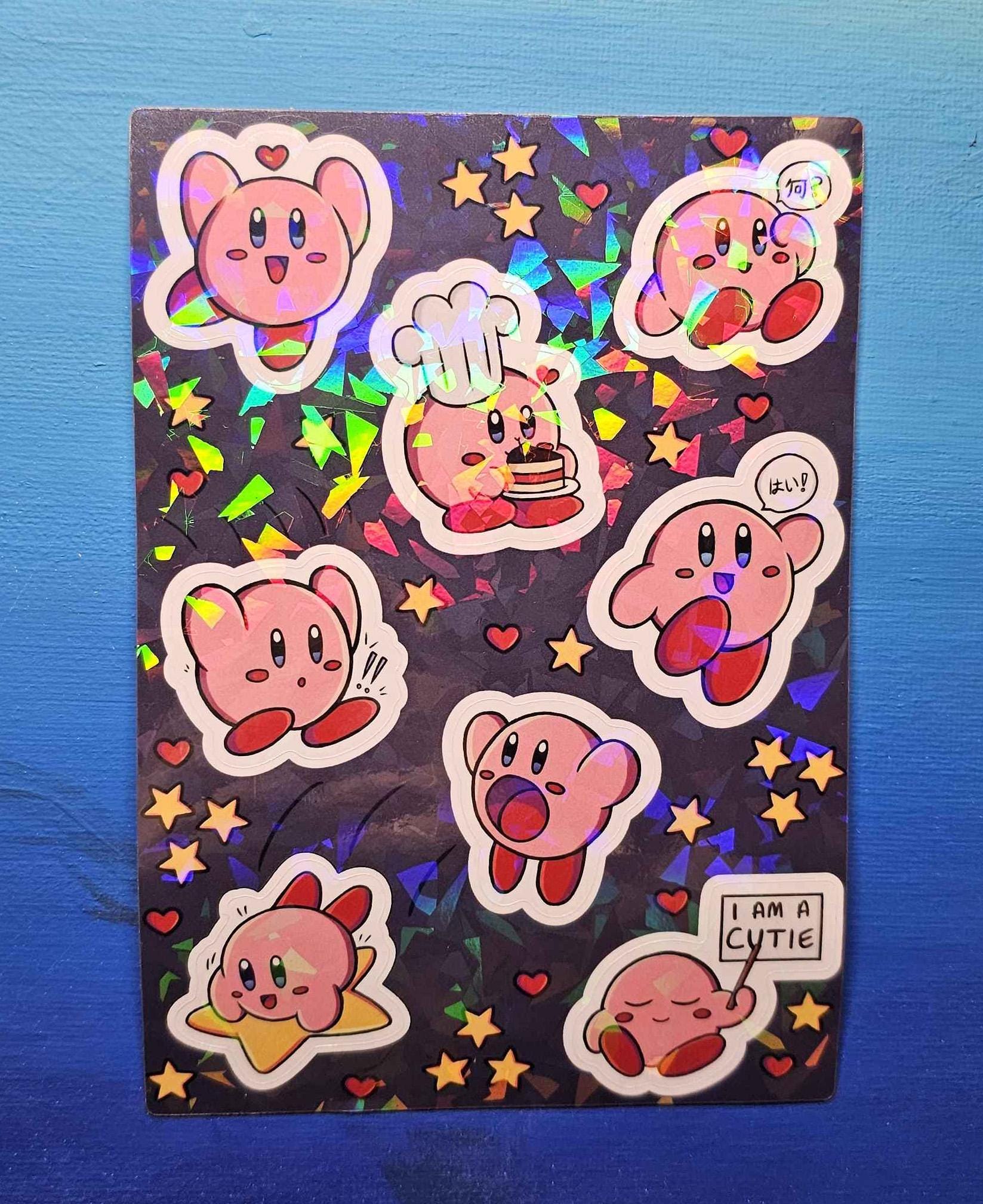 Holographic A6 Kirby Sticker Sheet – Zilla's Art