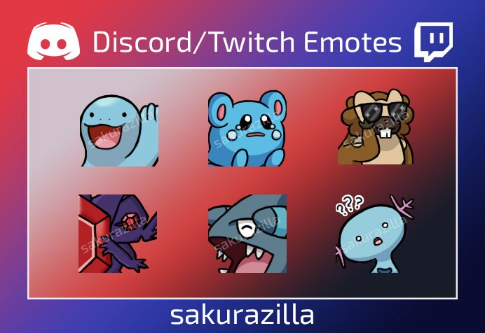 Pokemon Emotes Set 2 (Twitch/Discord) – Zilla's Art